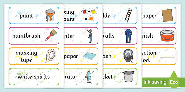 Paint Shop Role Play Labels (teacher made) - Twinkl