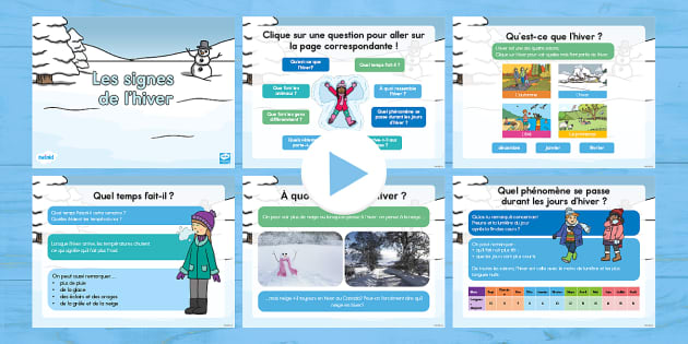 Signs of Winter PowerPoint French (teacher made) - Twinkl