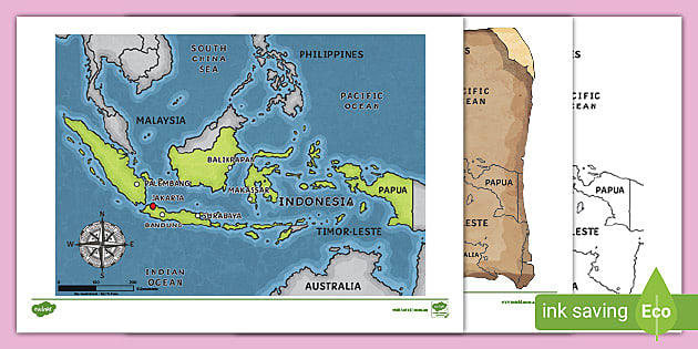 Indonesia Map Pack (teacher made) - Twinkl
