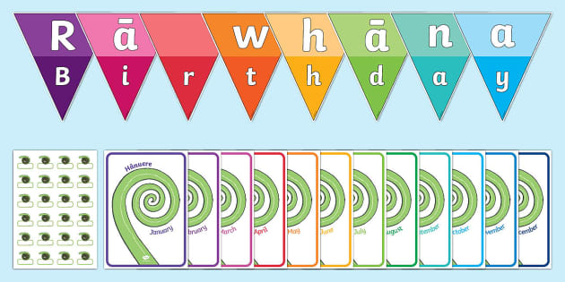 Koru Birthday pack: Te Reo Māori Classroom Display - Twinkl