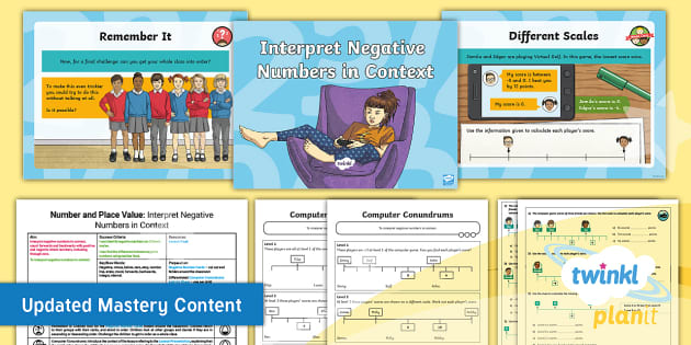 Y5 Interpret Negative Numbers in Context PlanIt Maths Lesson 2