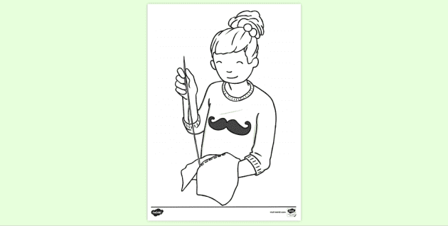 Sewing Girl Colouring | Colouring Sheets (Teacher-Made)