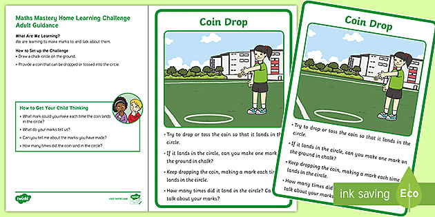 EYFS Maths Mastery Home Learning Challenge: Coin Drop