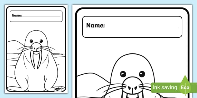 coloring book pages walrus