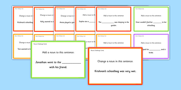 Nouns Challenge Cards Teacher Made Twinkl