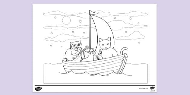 FREE! - The Owl And The Pussycat In A Pea Green Boat Background
