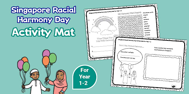 Singapore Racial Harmony Day Activity Mat Year 1–2