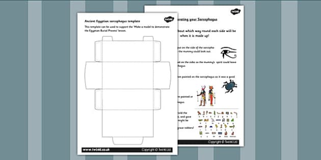 Make Your Own 3d Sarcophagus Template - ancient egypt, crafts