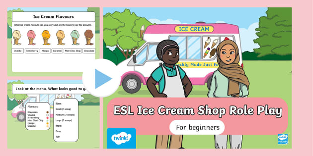 ESL Ice Cream Role Play Lesson for Beginners (teacher made)