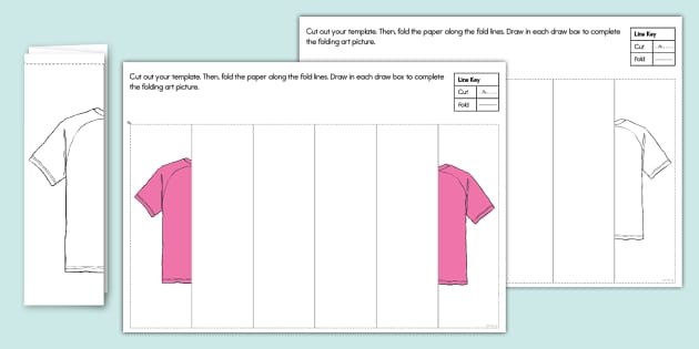 Pink Top Day Folding Art Template (teacher made) - Twinkl