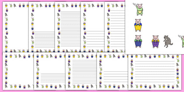 FREE! - The Three Little Pigs Page Borders (teacher made)