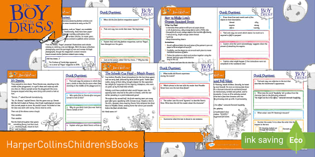 FREE! - David Walliams: The Boy in the Dress Activities Pack