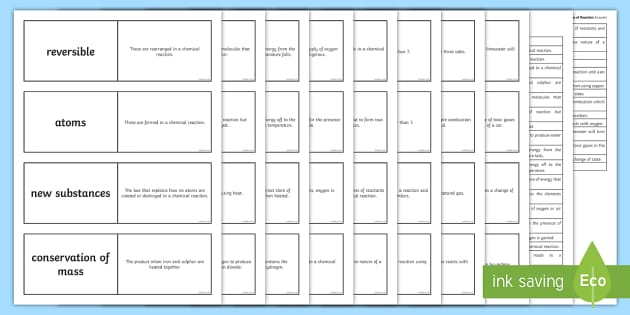 Types of Reaction Loop Cards (teacher made) - Twinkl