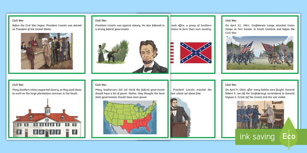 Civil War Sequencing Cards