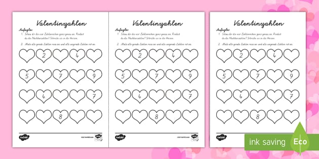 Valentinstag Zahlenstrahl (Teacher-Made) - Twinkl