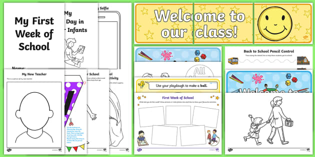 First Day Back to School Activities Infants Resource Pack