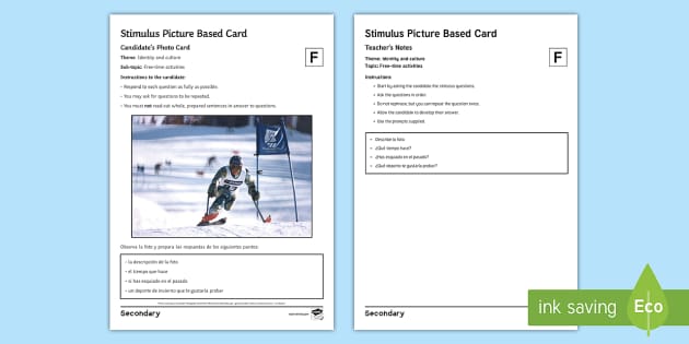 Winter Olympics 2 Foundation Tier Photo Card Activity Spanish