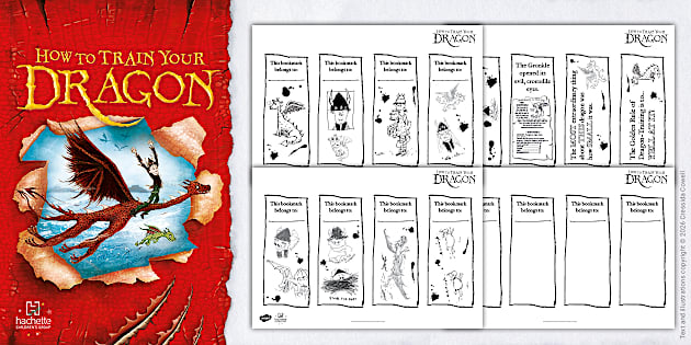 How to Train Your Dragon: Colouring Bookmarks
