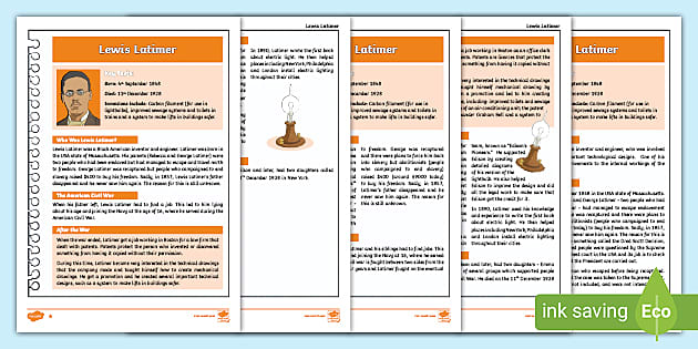 Lewis Latimer Fact File KS2 (Teacher-Made)