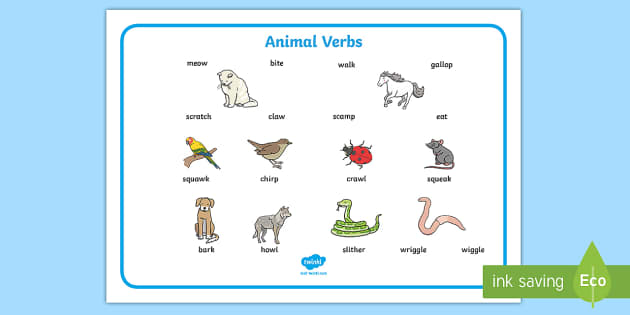 * NEW * Animal Verbs Word Mat - animal, action, action verbs, verbs, word