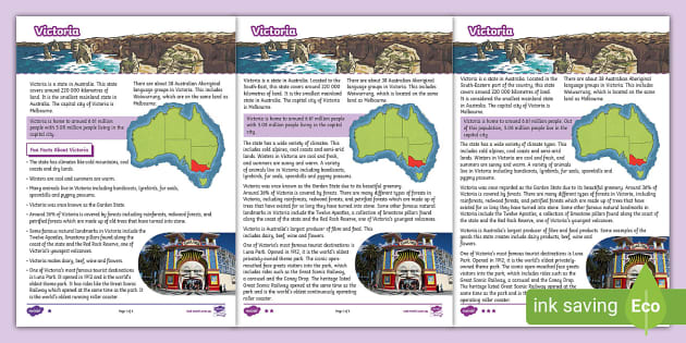 Victoria Differentiated Comprehension Sheets - Year 4 HASS