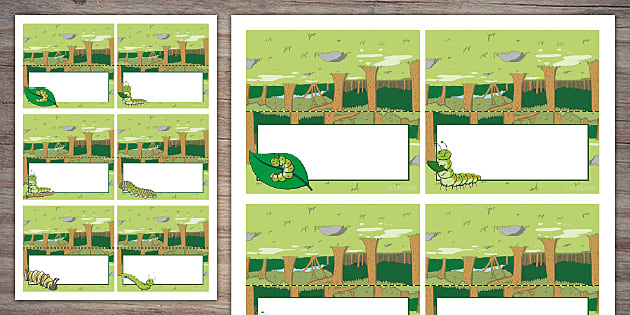 Caterpillar Place Name Cards | Twinkl Party (teacher made)