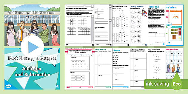 Google Classroom Year Three Addition and Subtraction Pack