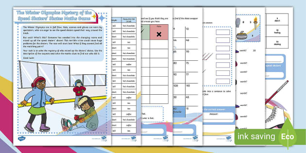 KS1 Winter Olympics Mystery Maths Game (teacher made)