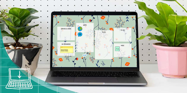 Floral | Desktop Organiser (teacher made) - Twinkl