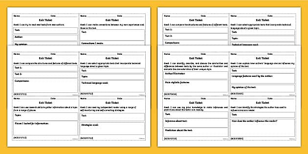 Exit Tickets for Reading Grade 6 (Teacher-Made) - Twinkl