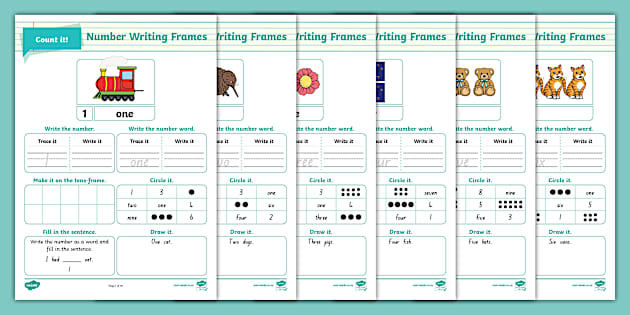 Number Writing Frames (teacher made) - Twinkl