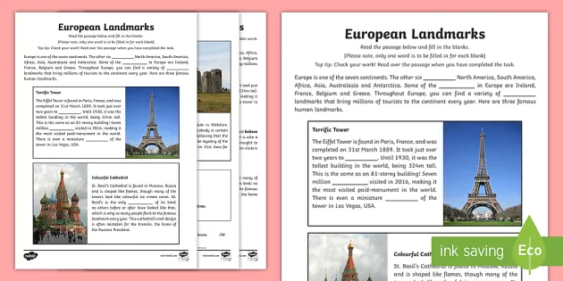 Famous Landmarks In Europe For Kids