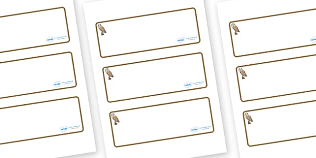 Owl Themed Editable Drawer-Peg-Name Labels (Blank) - Twinkl
