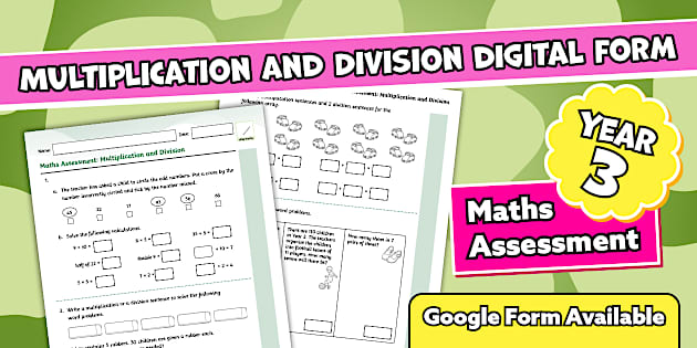 Maths Assessment Year 3: Multiplication and Division digital