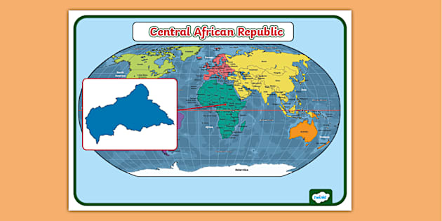 * NEW * Central African Republic on Africa Map Display Poster