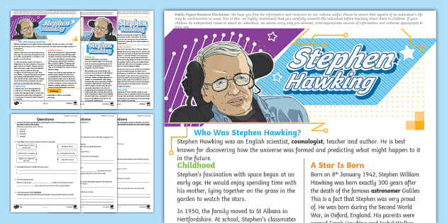 UKS2 Stephen Hawking Differentiated Reading Comprehension