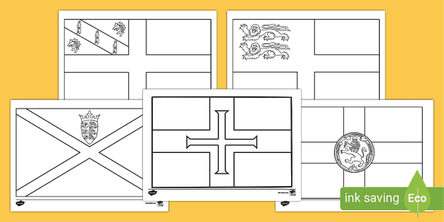 Channel Islands Flag Colouring Pack
