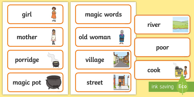 The Magic Porridge Pot Word Cards - Twinkl