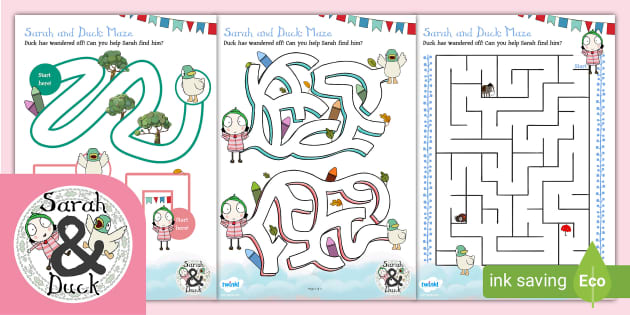 FREE! - Sarah and Duck: Maze (teacher made) - Twinkl