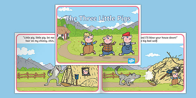 The Three Little Pigs Story with Pictures - eBook - Twinkl