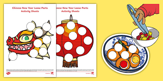 Chinese New Year Loose Parts Fine Motor Skills Activity