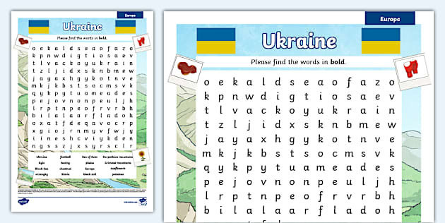KS2 Ukraine Word Search (teacher made) - Twinkl