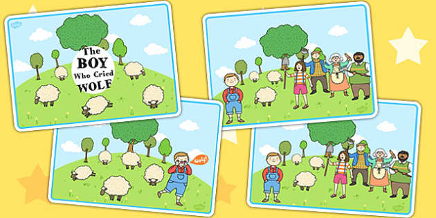 The Boy Who Cried Wolf Story Sequencing Cards - Twinkl