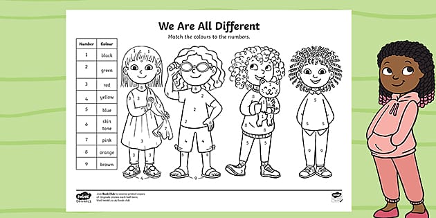 We Are All Different Colour by Number - Twinkl