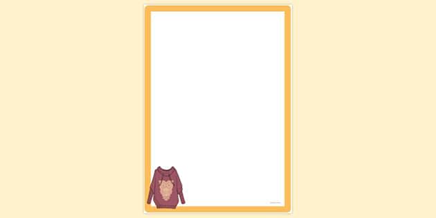 FREE! - Sweatshirt Page Border | Page Borders | Twinkl