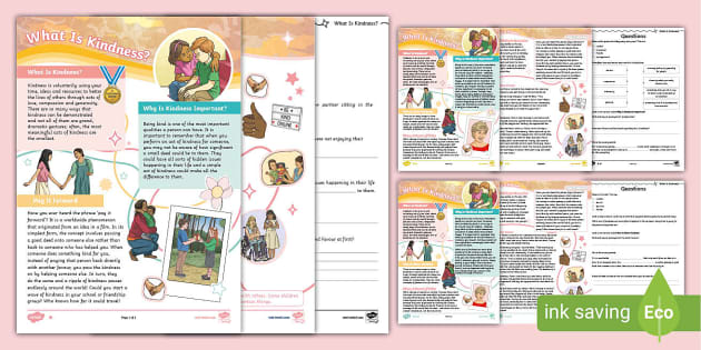 UKS2 What Is Kindness? Differentiated Comprehension Activity