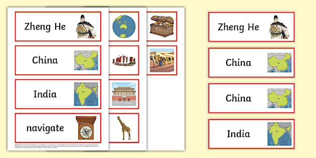 Zheng He Word Cards (teacher made) - Twinkl