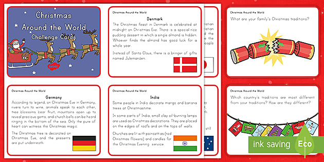 Christmas Around the World Challenge Cards (teacher made)