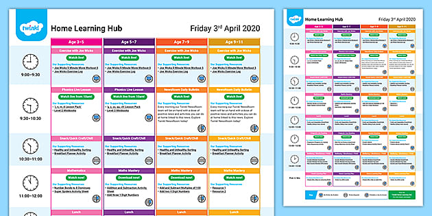 FREE! - Home Learning Hub Daily Plan Friday 3rd April FREE! - Home Learning Hub Daily Plan Friday 3rd April