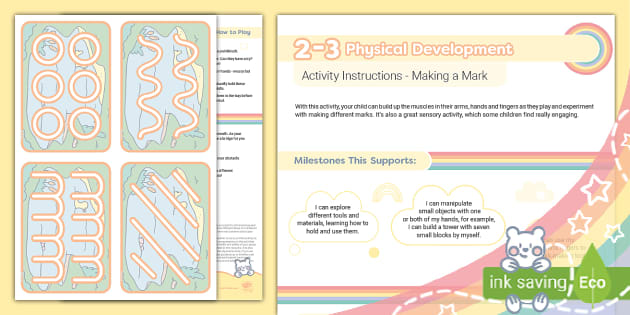 Age 2-3 Physical Development - Making a Mark (teacher made)